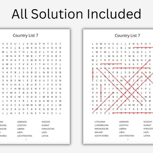 World Country Names Word Search Puzzle: Geography Activity (printable ...