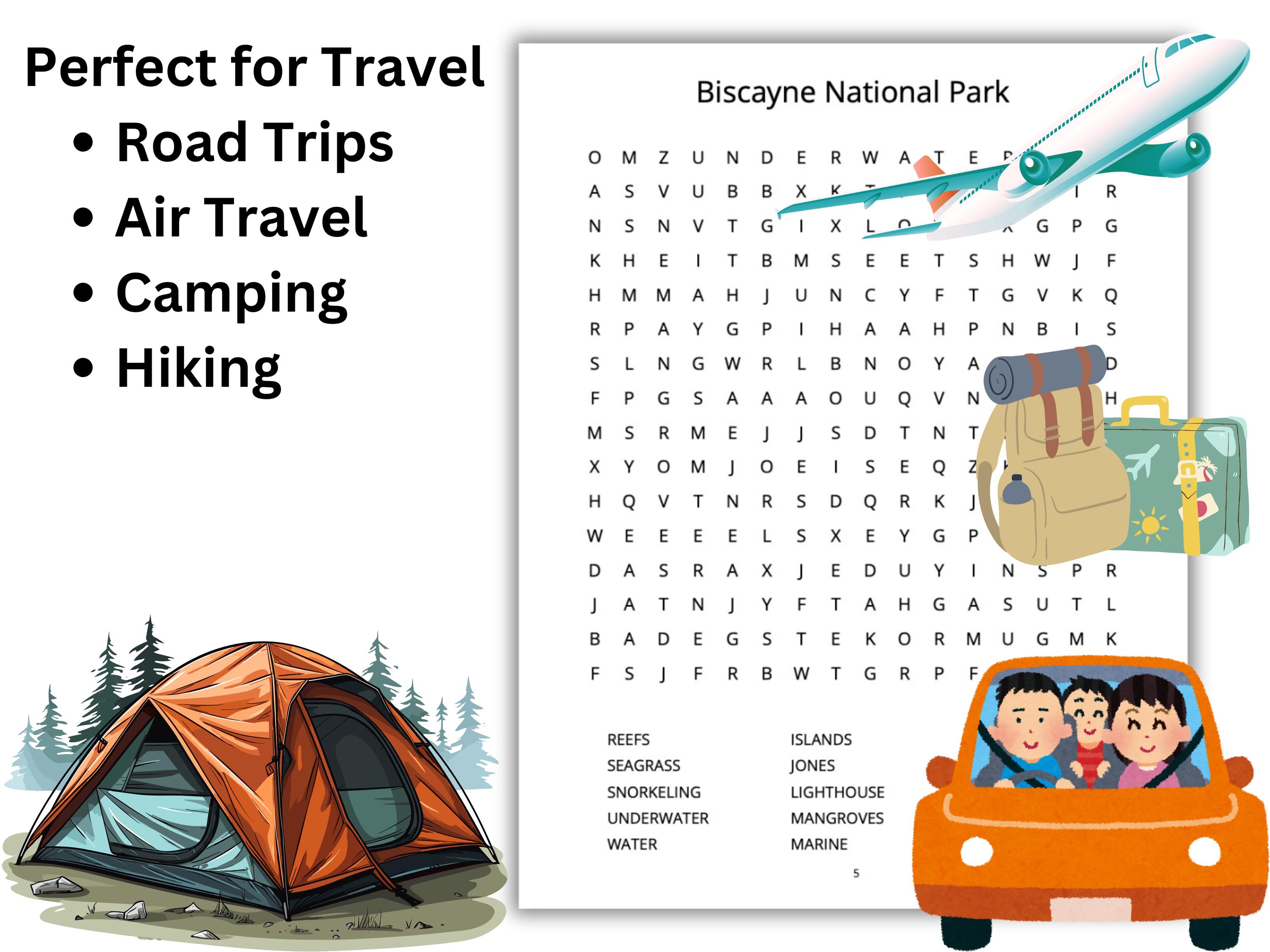 National Parks Word Search Puzzles: Road Trip Activity (digital ...