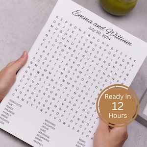 Customizable Wedding Word Search. Printable Wedding Games. Small Word ...