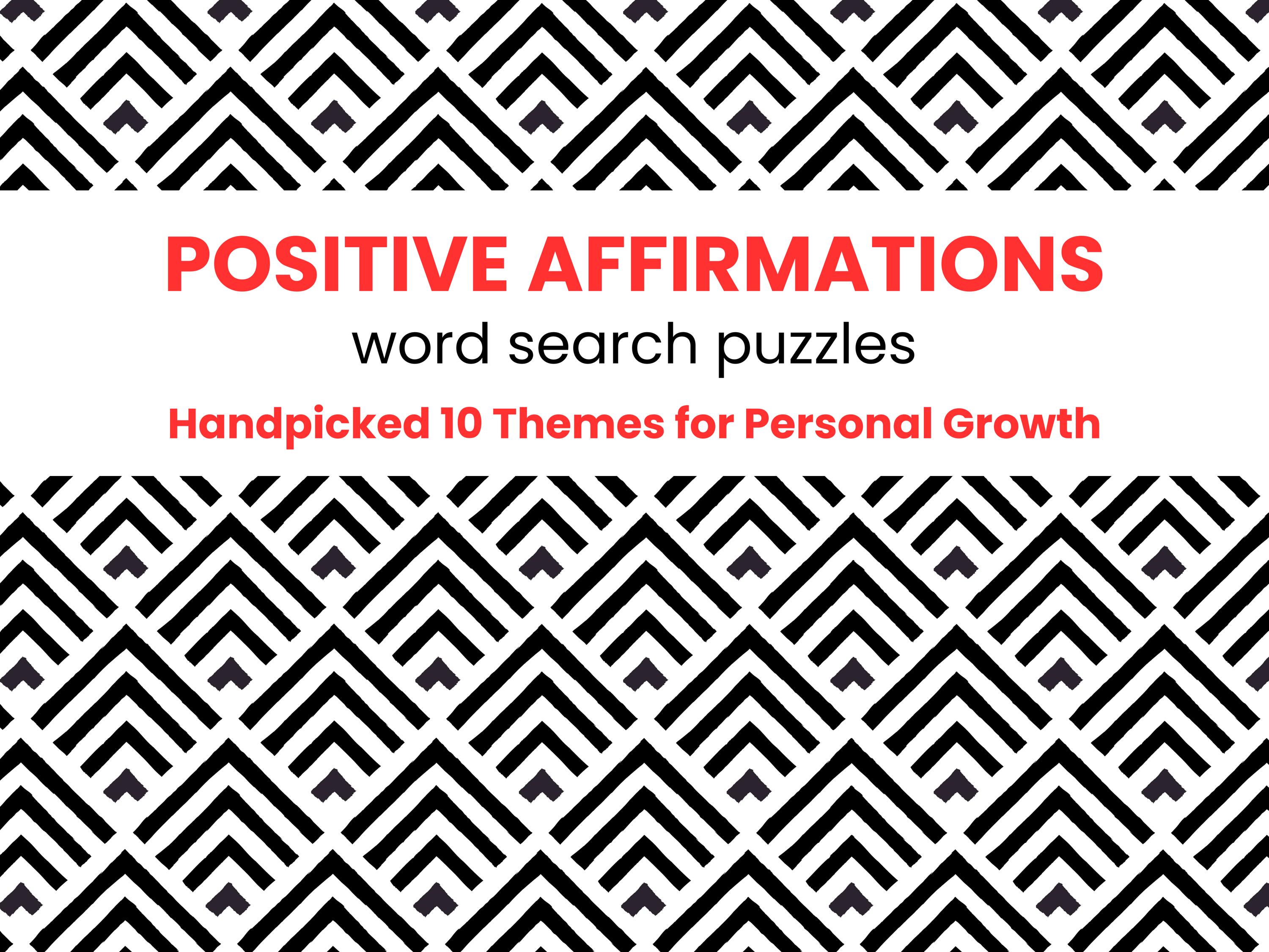 Positive Affirmations Word Search. Confidence Building Activity ...