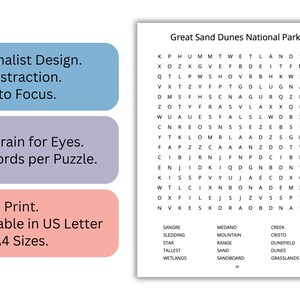 National Parks Word Search Puzzles: Road Trip Activity (digital ...