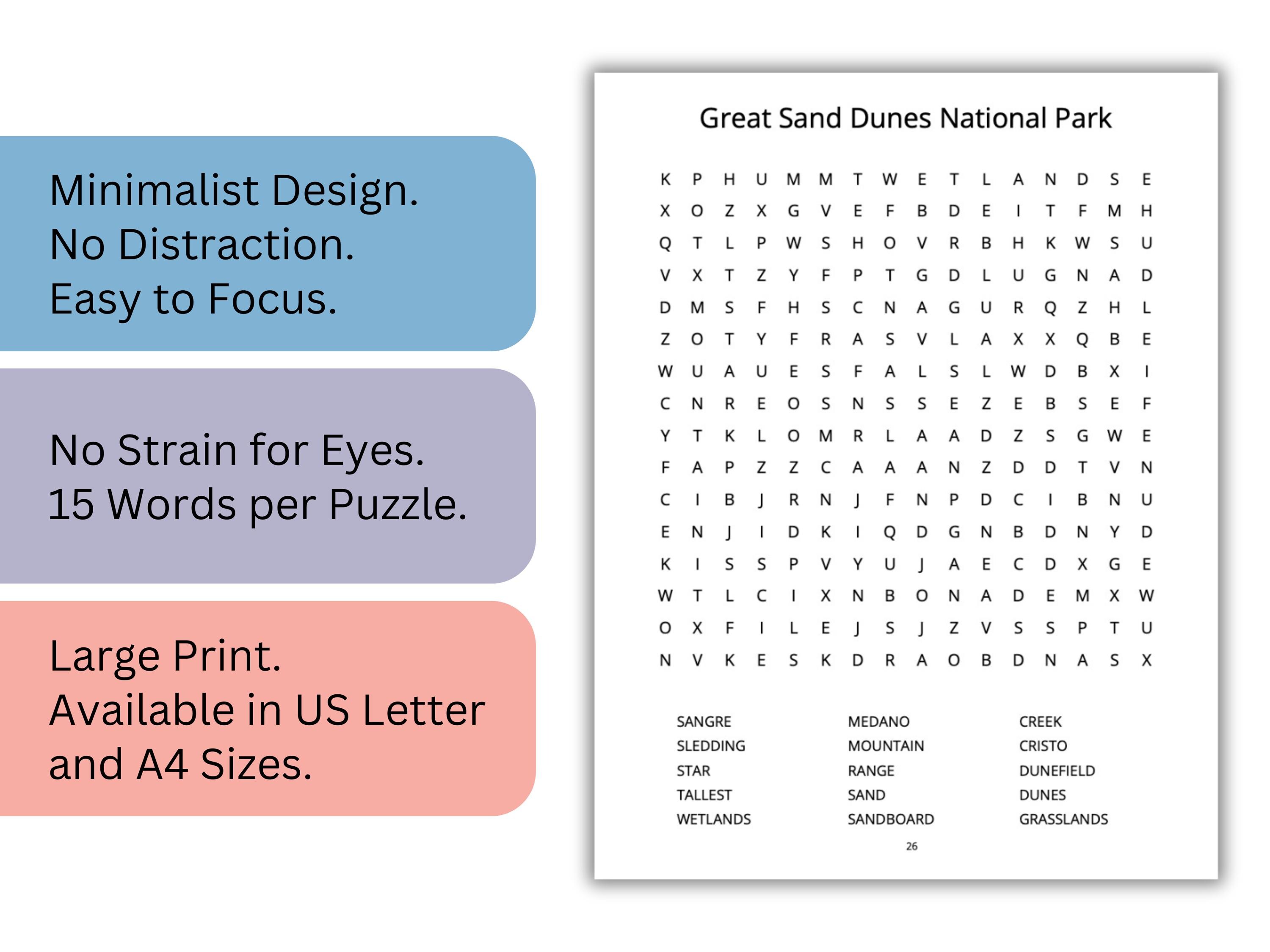 National Parks Word Search Puzzles: Road Trip Activity (digital ...