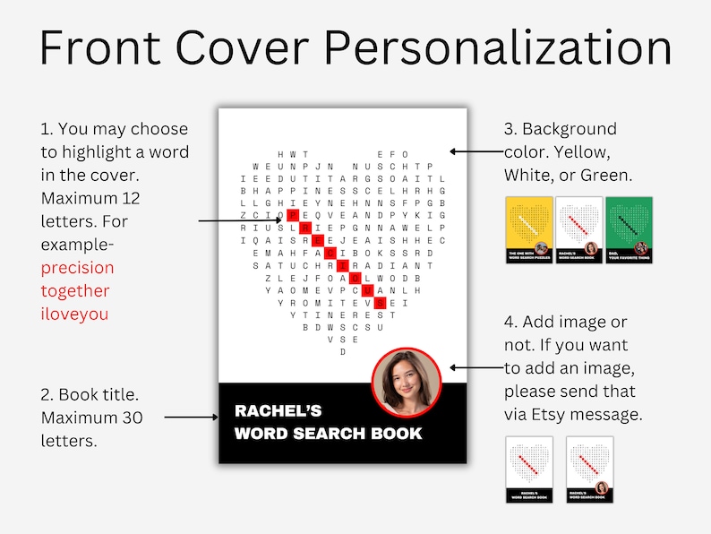 Custom Word Search Puzzle Book, Personalized Gift - Etsy