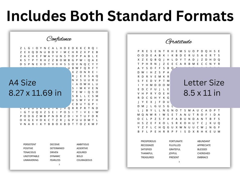 Positive Affirmations Word Search. Confidence Building Activity ...