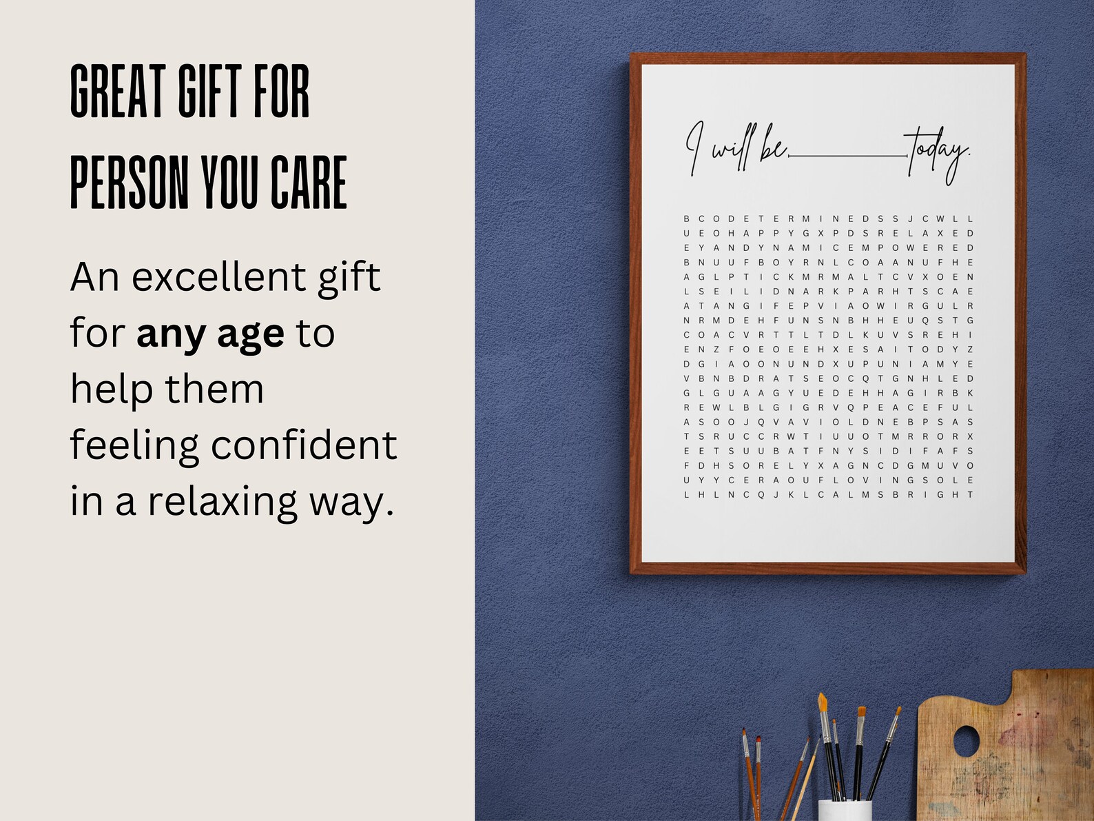 Positive Affirmation Word Puzzle Art Print: Inspirational Decor - Etsy