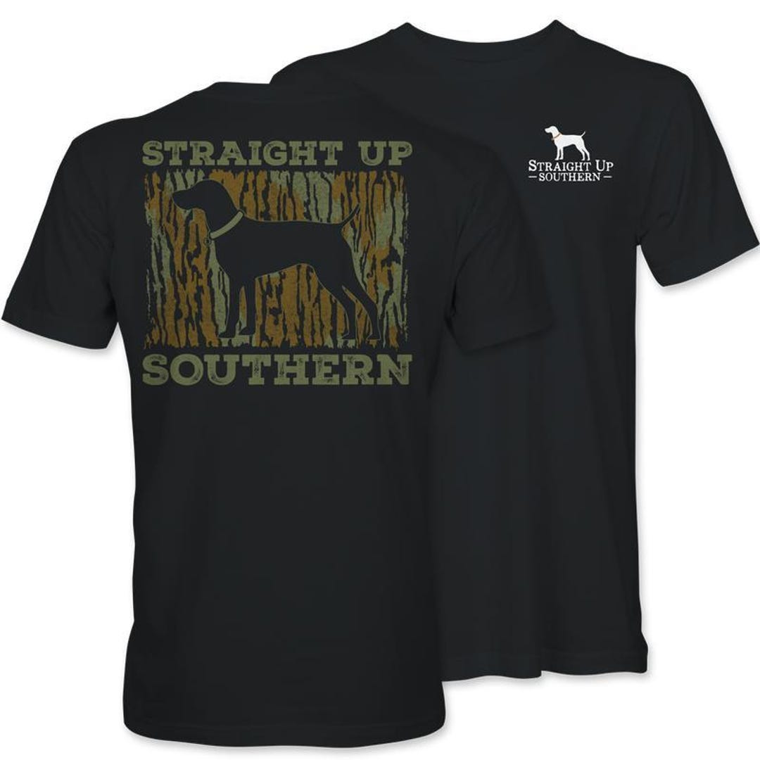 Straight up Southern Camo Logo Southern Pointer Silhouette Flag T-shirt ...