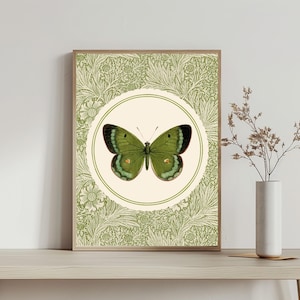 Green Butterfly Wall Art, Printable Wall Decor, DIGITAL DOWNLOAD - Etsy