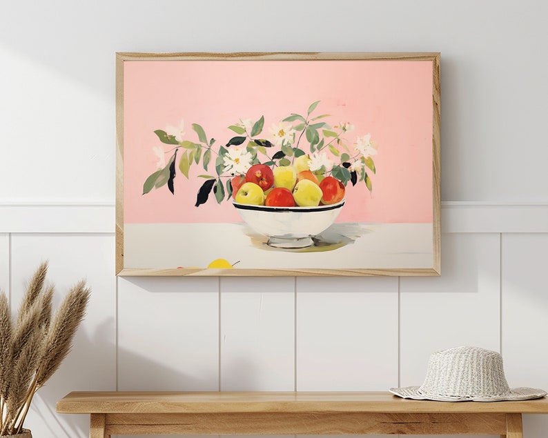 Bowl of Apples Wall Art, Printable Poster, Preppy Decor. DIGITAL ...