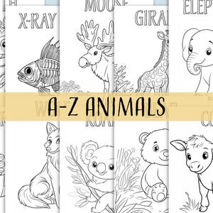 Animals Coloring Pages for Kids, Printable Coloring Book, Animals A-Z ...