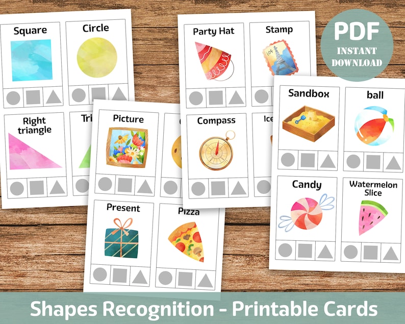 Shape Recognition Cards: Toddler Preschool Activity (PDF Pattern) - Etsy
