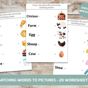 Printable Matching Worksheets, Match the Word to the Picture ...