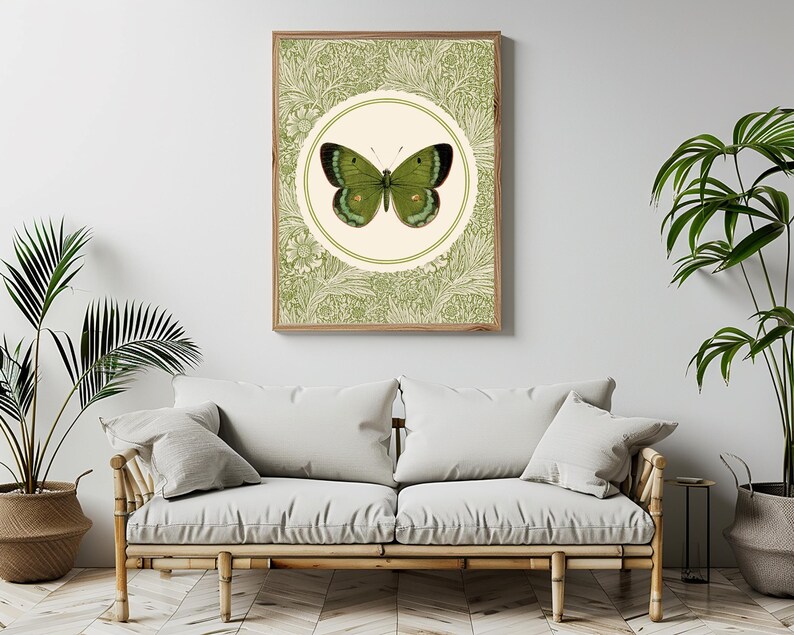 Green Butterfly Wall Art, Printable Wall Decor, DIGITAL DOWNLOAD - Etsy