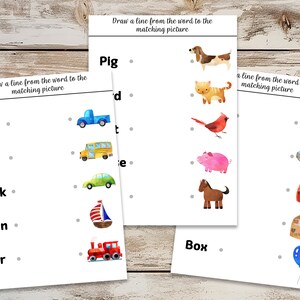 Printable Matching Worksheets, Match the Word to the Picture ...