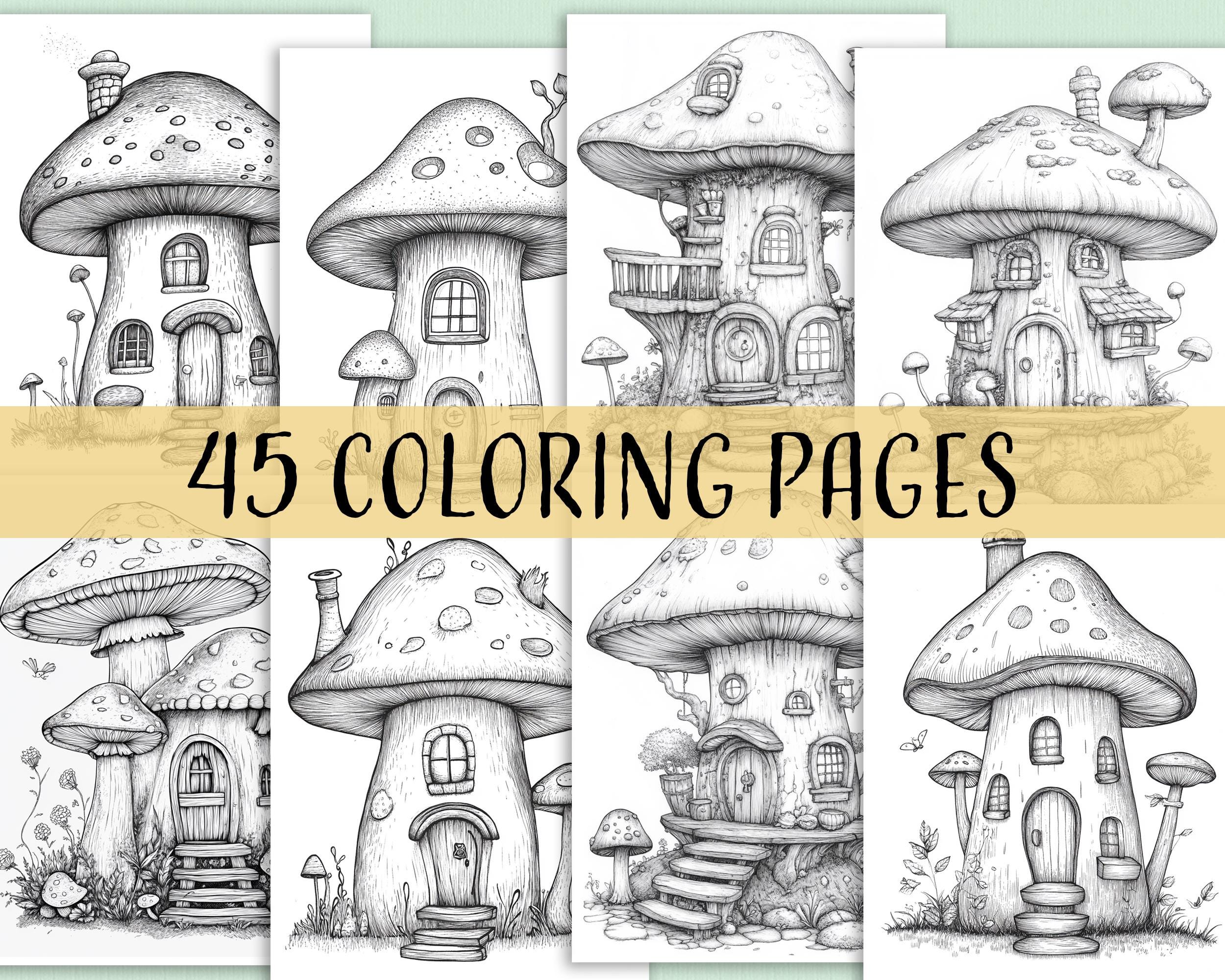 45 Fairy Houses Coloring Pages for Kids (printable Digital Download) - Etsy