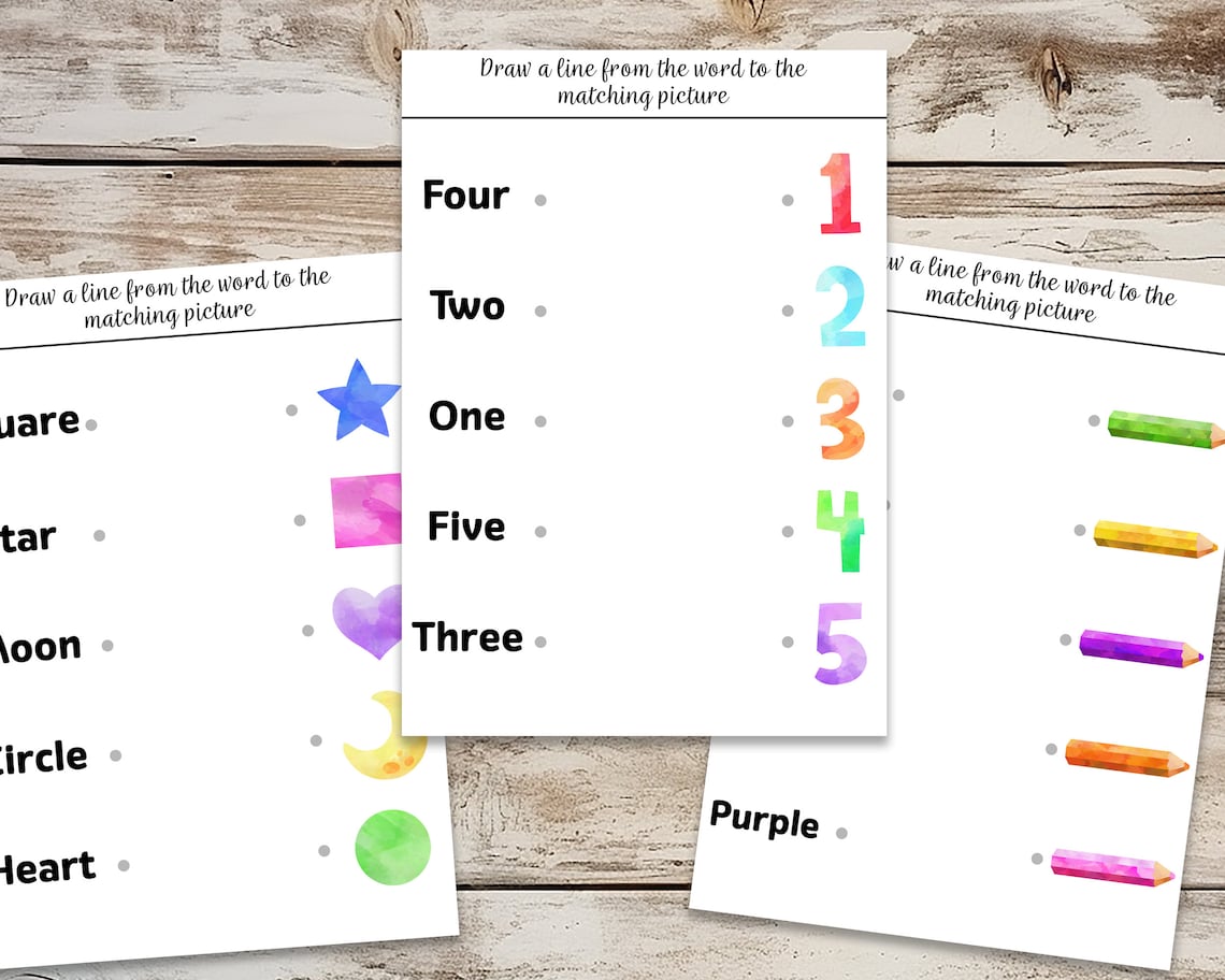 Printable Matching Worksheets, Match the Word to the Picture ...