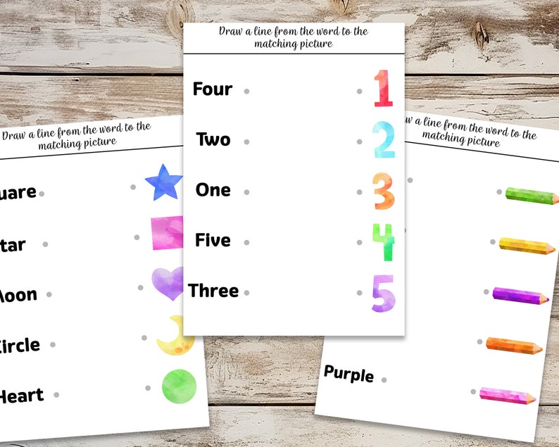 Printable Matching Worksheets, Match the Word to the Picture ...