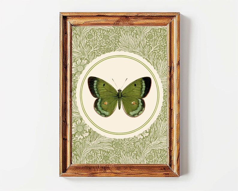 Green Butterfly Wall Art, Printable Wall Decor, DIGITAL DOWNLOAD - Etsy