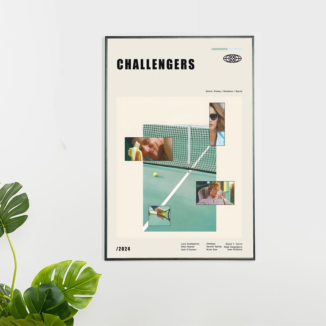 Challengers (2024) Vintage Movie Poster, Minimalist Poster, Canvas ...