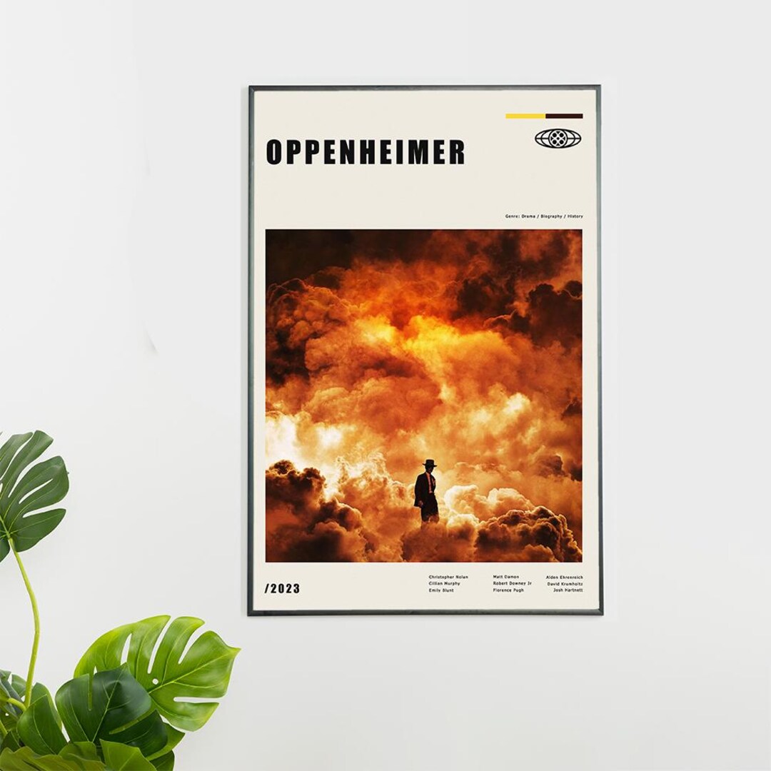 Oppenheimer (2023) Vintage Movie Poster, Minimalist Poster, Canvas ...