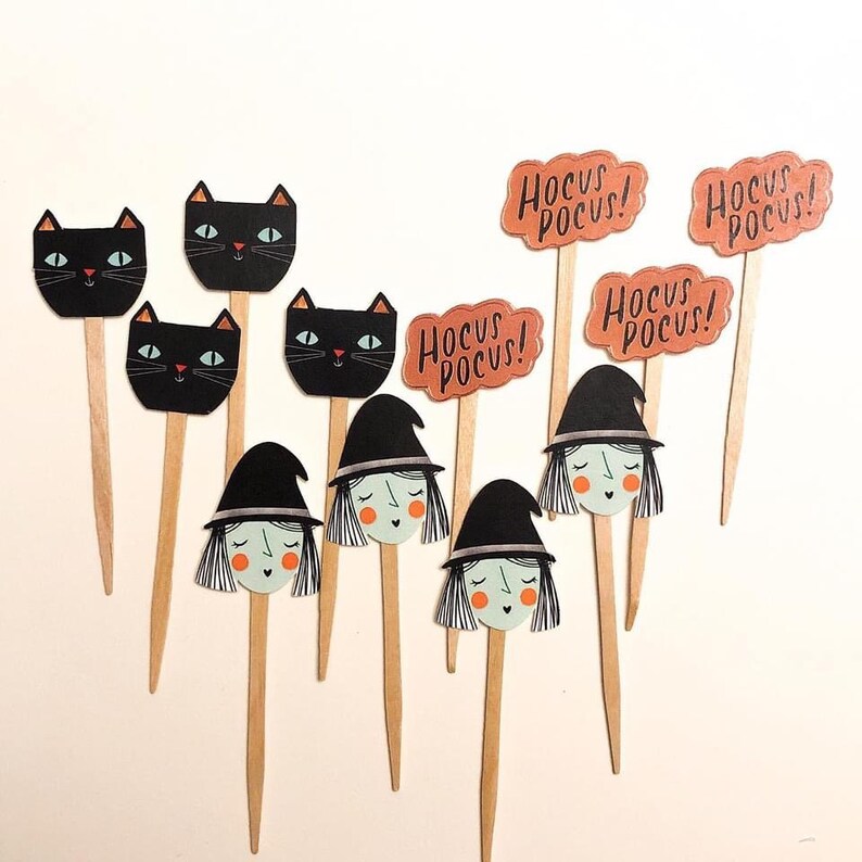Halloween Cupcake Toppers - Etsy