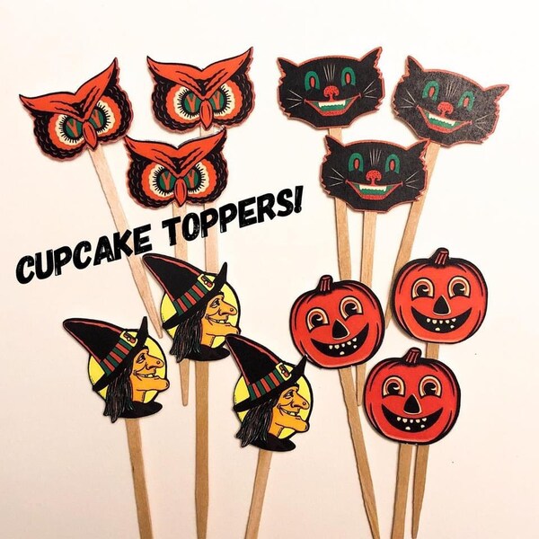 Halloween Cupcake Toppers - Etsy