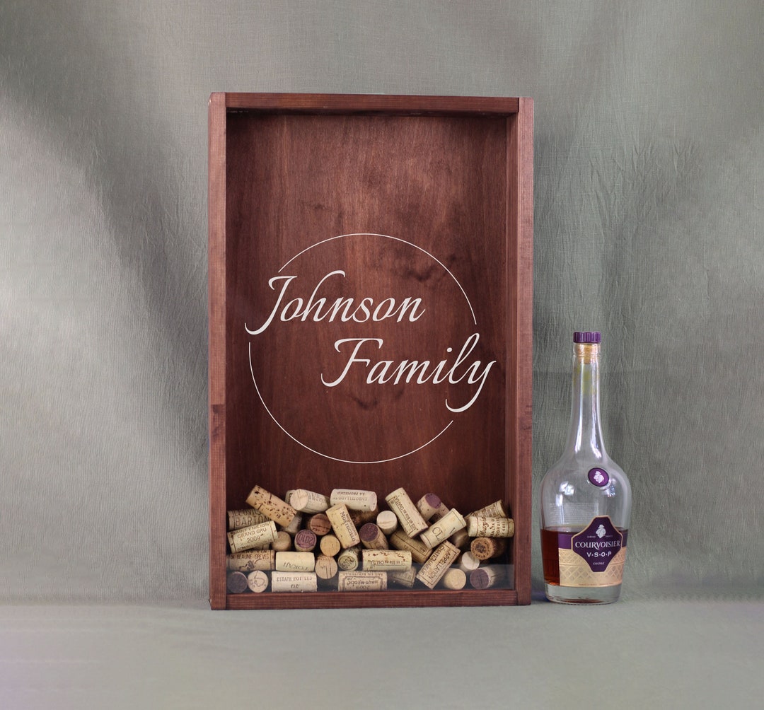 Wooden Wine Cork Box / Personalized Cork Holder / Case for Wine Lovers ...