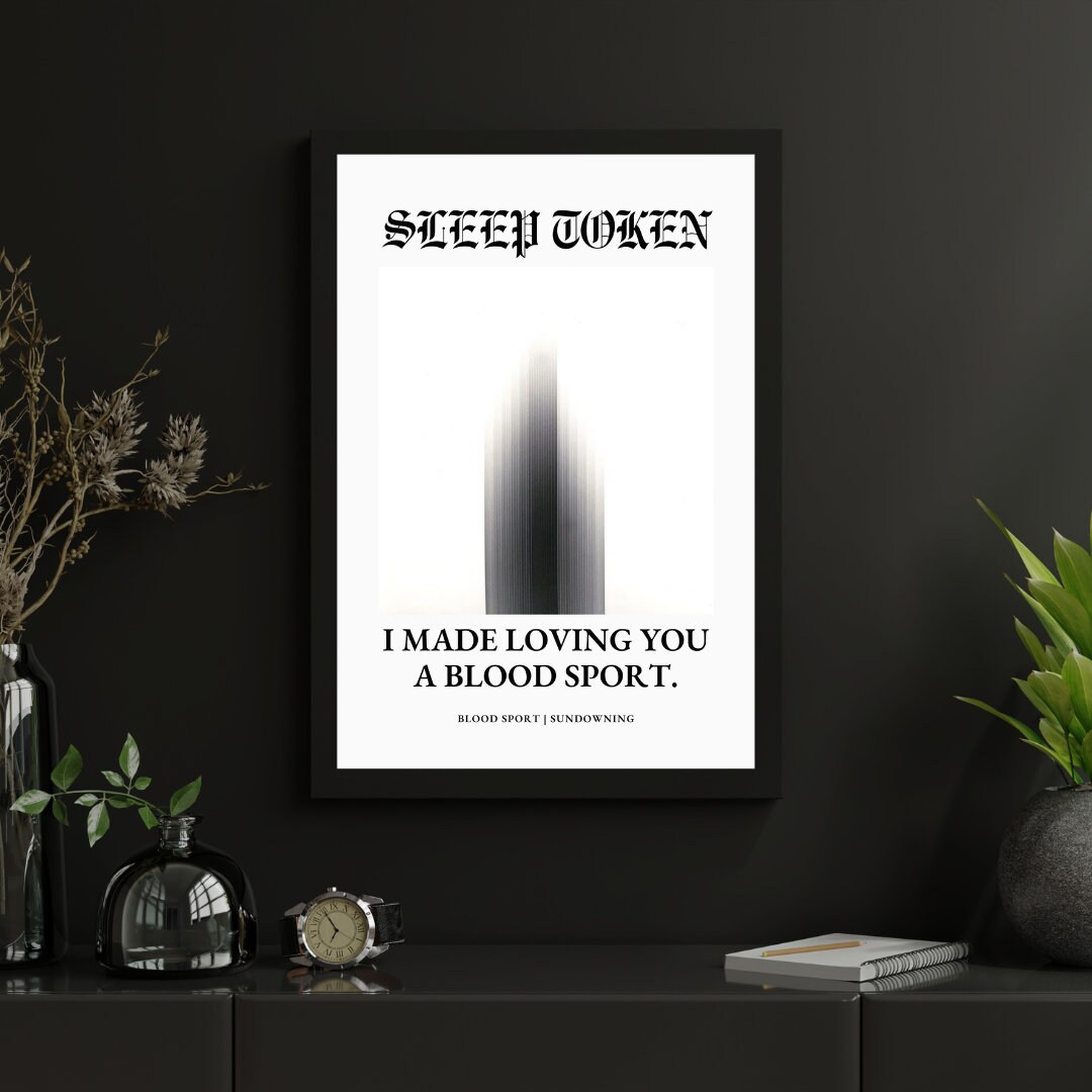 Sleep Token Blood Sport Lyric Poster Sundowning Gothic Metal Music ...