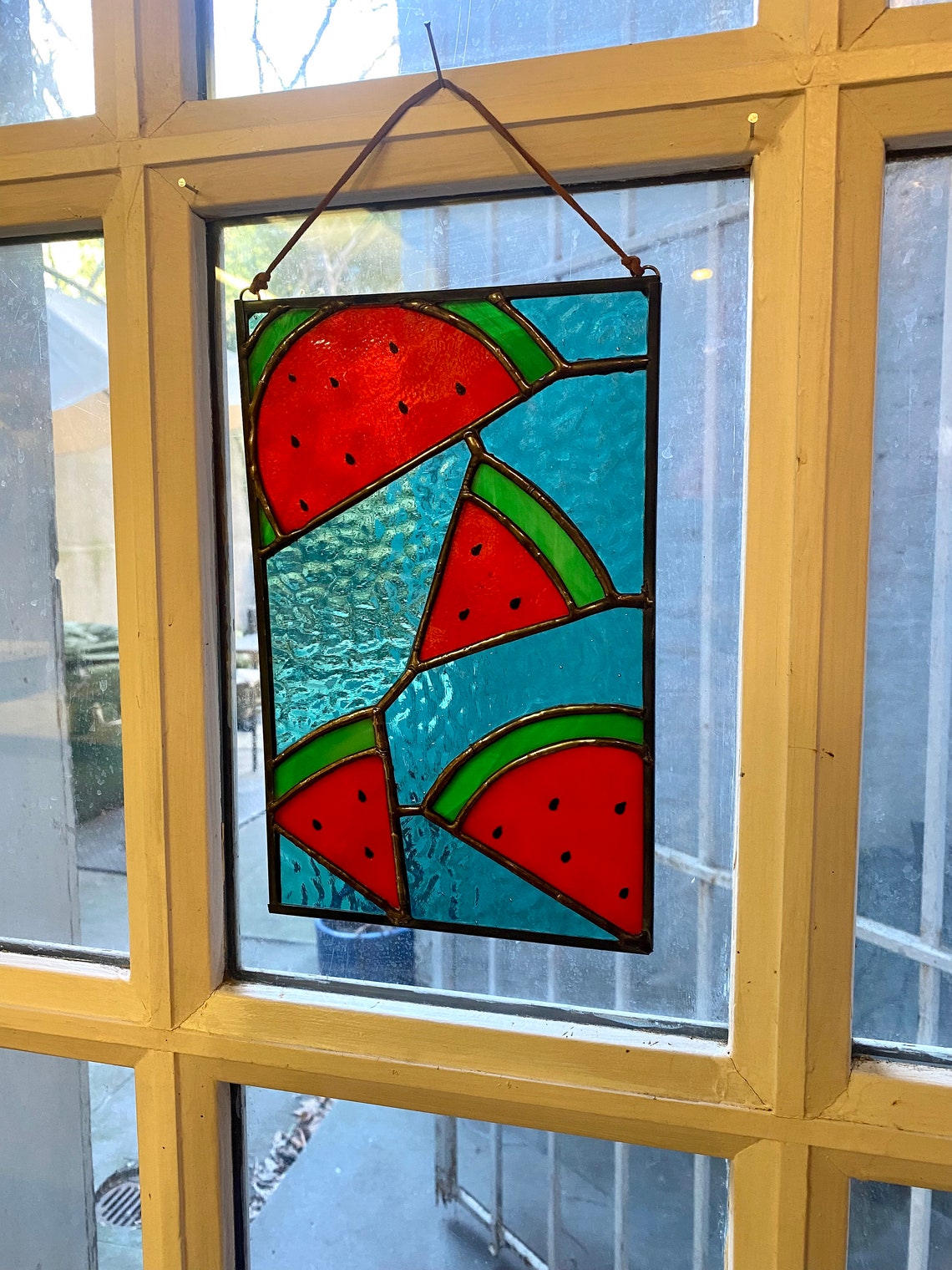 Digital Stained Glass Pattern / Watermelon Fruit Panel / - Etsy