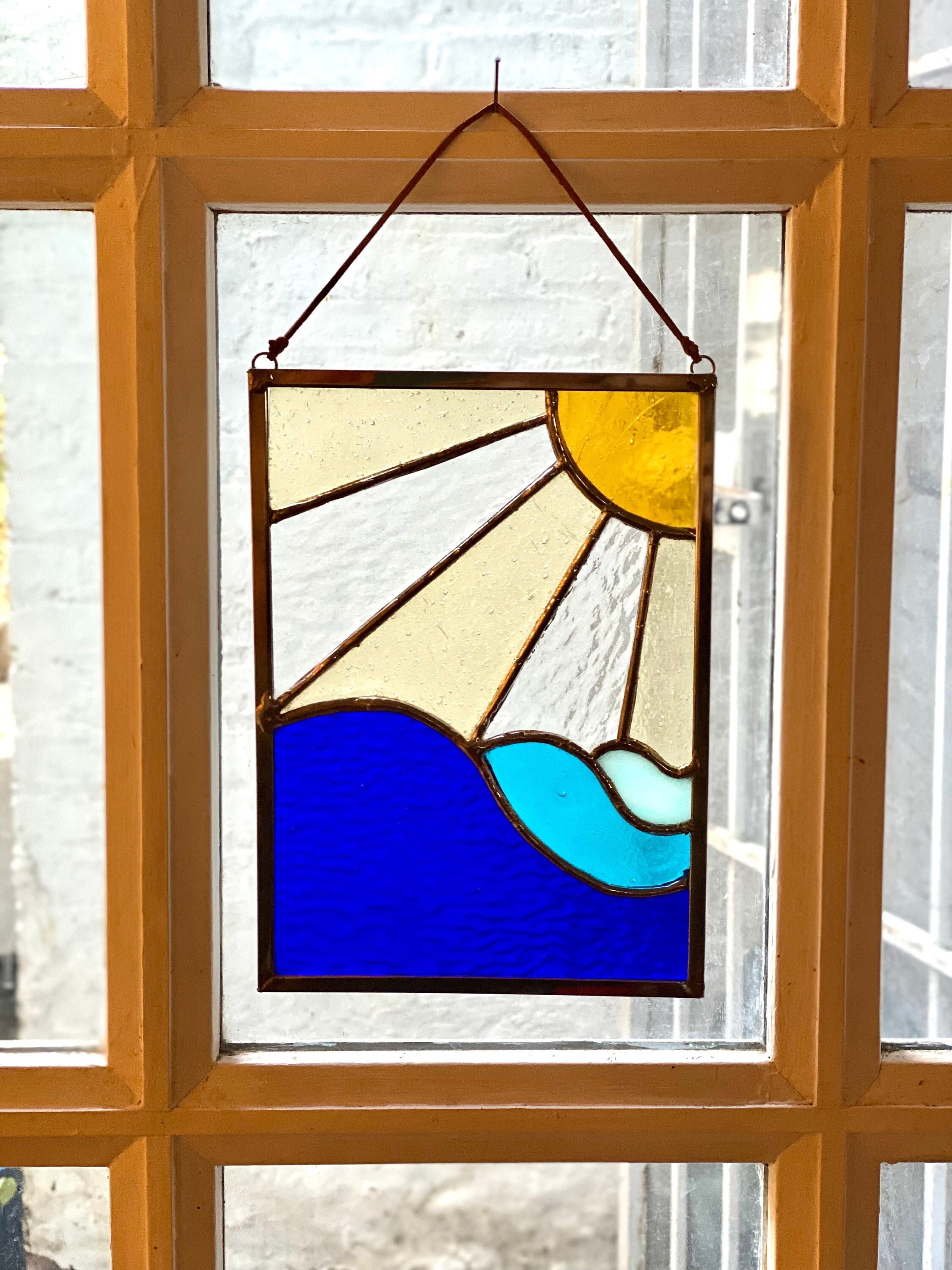 Digital Stained Glass Pattern / Sunny Waves / PDF Instant Download ...