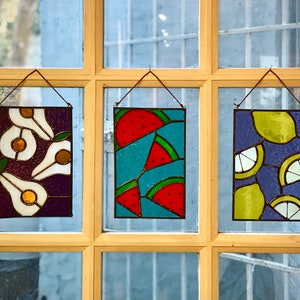 Digital Stained Glass Pattern / Watermelon Fruit Panel / Suncatcher ...