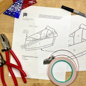 Digital Stained Glass Patterns / FAST FOOD Set of 5/ Pizza Burger Chips ...