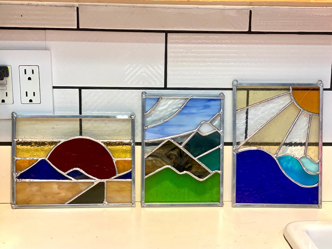 Digital Stained Glass Pattern / DESERT SUNSET / PDF Digital Download ...