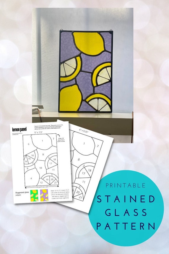 Digital Stained Glass Pattern / LEMON LIME Fruit Panel / - Etsy