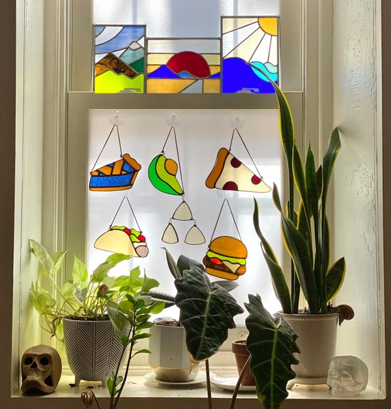 Digital Stained Glass Patterns / FAST FOOD Set of 5/ Pizza - Etsy