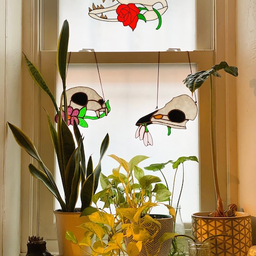 Digital Stained Glass Pattern / CROCODILE/ALLIGATOR Skull With - Etsy