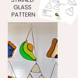 Digital Stained Glass Patterns / FAST FOOD Set of 5/ Pizza Burger Chips ...