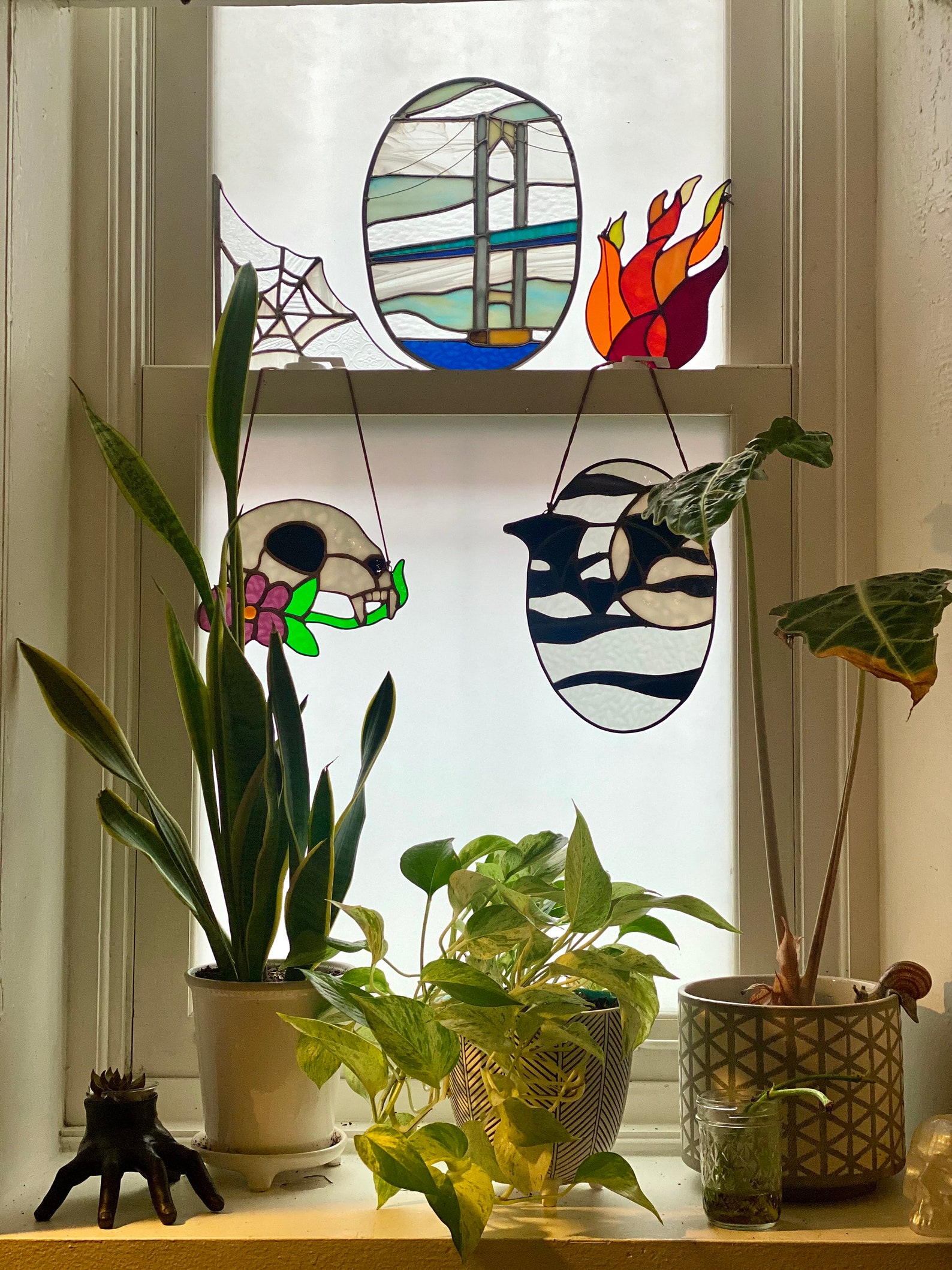Digital Stained Glass Pattern / Fire Element Ornament or Panel - Etsy