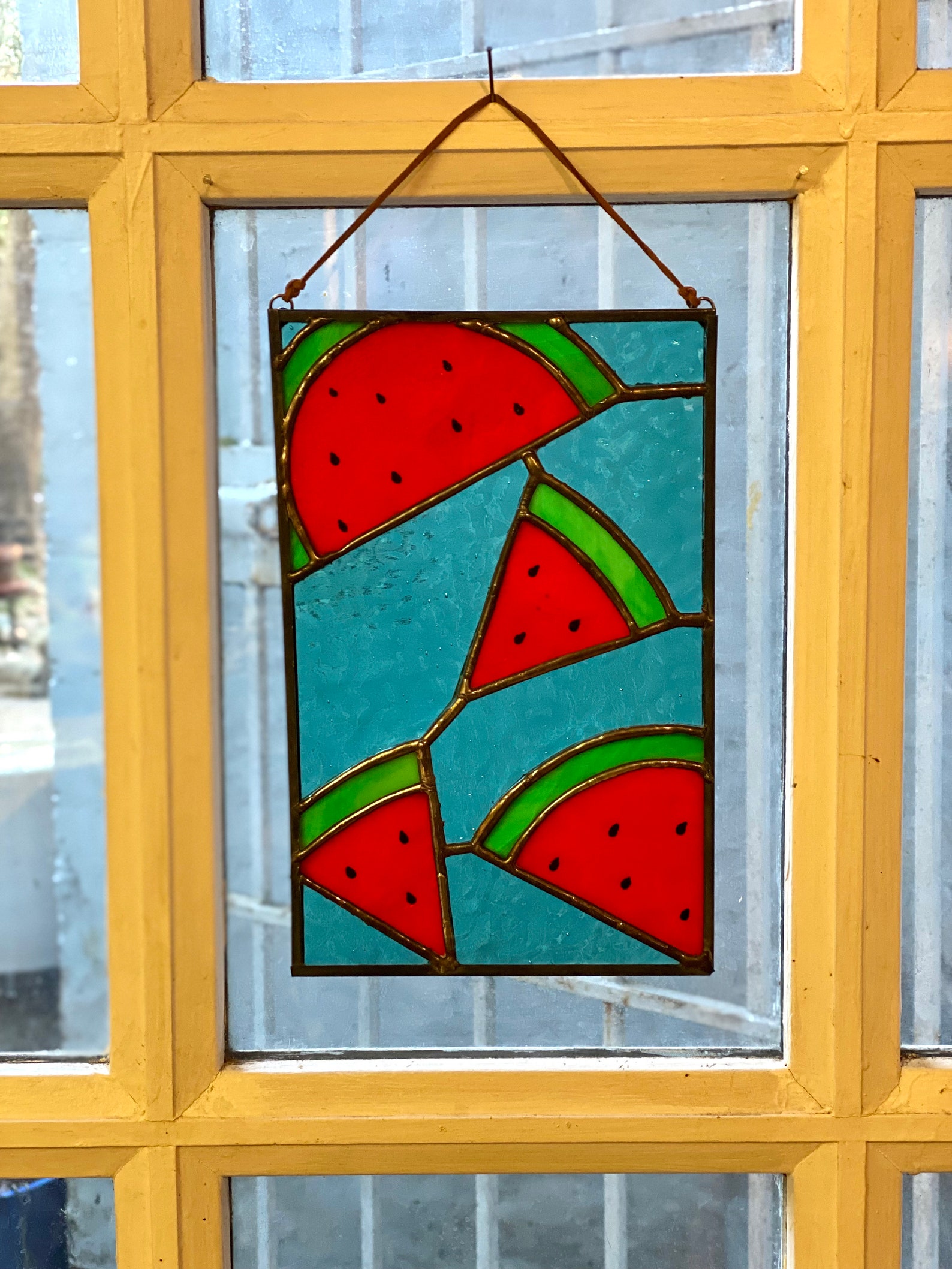 Digital Stained Glass Pattern / Watermelon Fruit Panel / - Etsy
