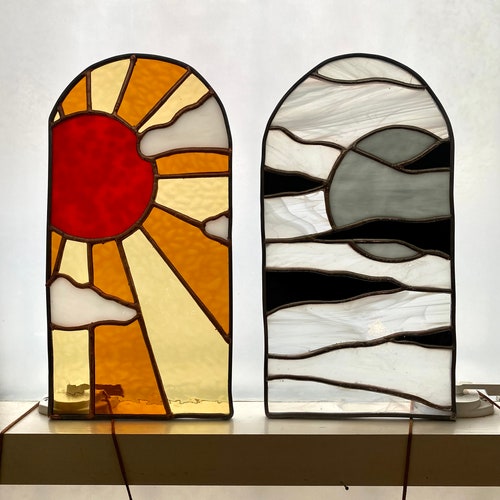 Moon Phases Stained Glass Pattern Pdf Digital File Etsy