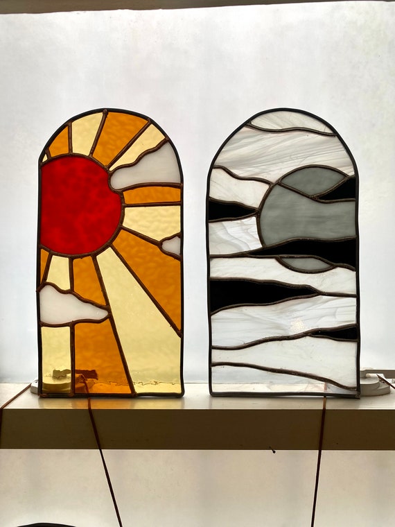 Digital Stained Glass Pattern / Set of 2 / CLOUDY Skies and - Etsy