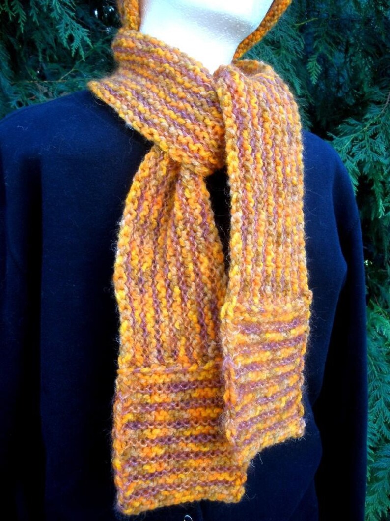 Indian Corn Striped Knitted Scarf - Etsy