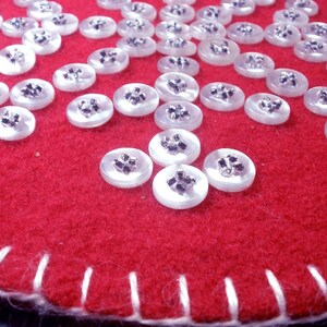Snowflake Recycled Wool Button Mat - Etsy