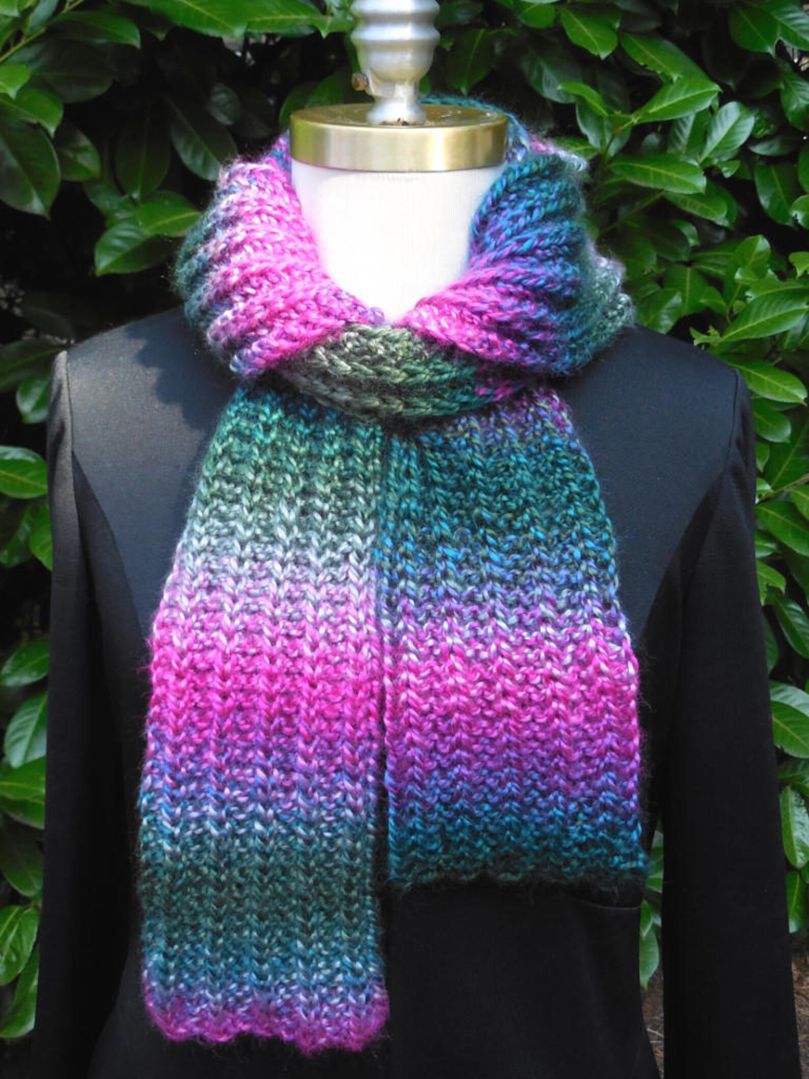 Garter Slip Rib Scarf in Pink, Blue, Teal, and Green Soft Warm Cushy - Etsy