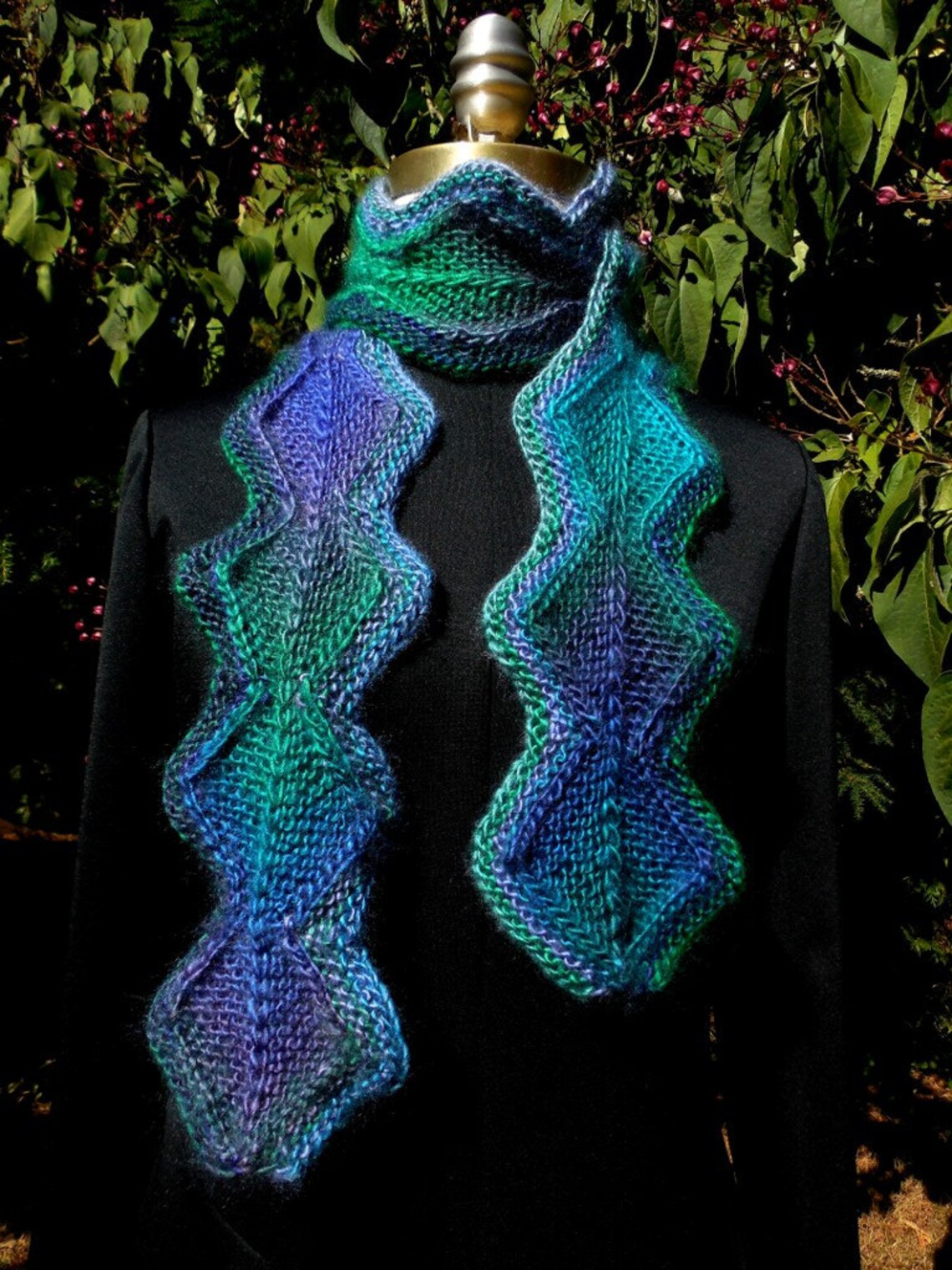 Chain of Diamonds Scarf Digital Download Knitting Pattern 3 Sizes With ...