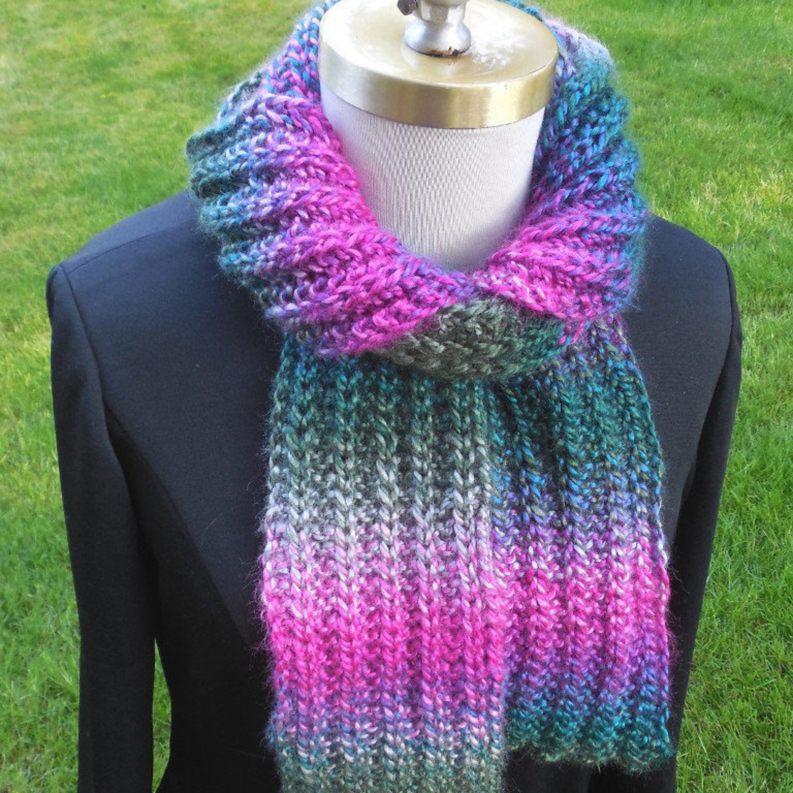 Garter Slip Rib Scarf Digital Knitting Pattern - Etsy