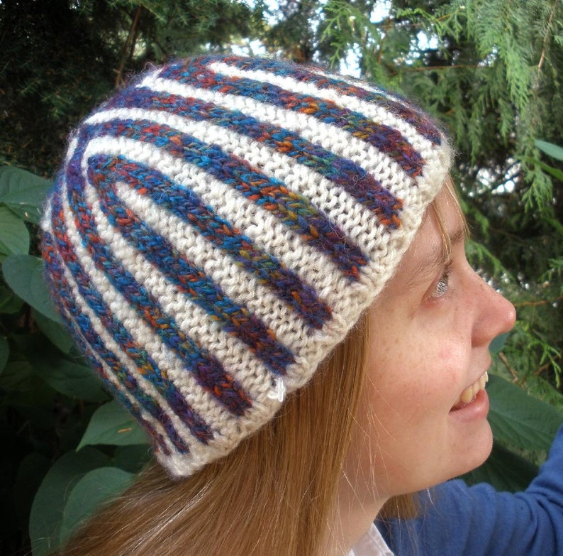 Fair Isle Knitted Colorful Corrugated Ribbed Cap From Handspun Wool - Etsy