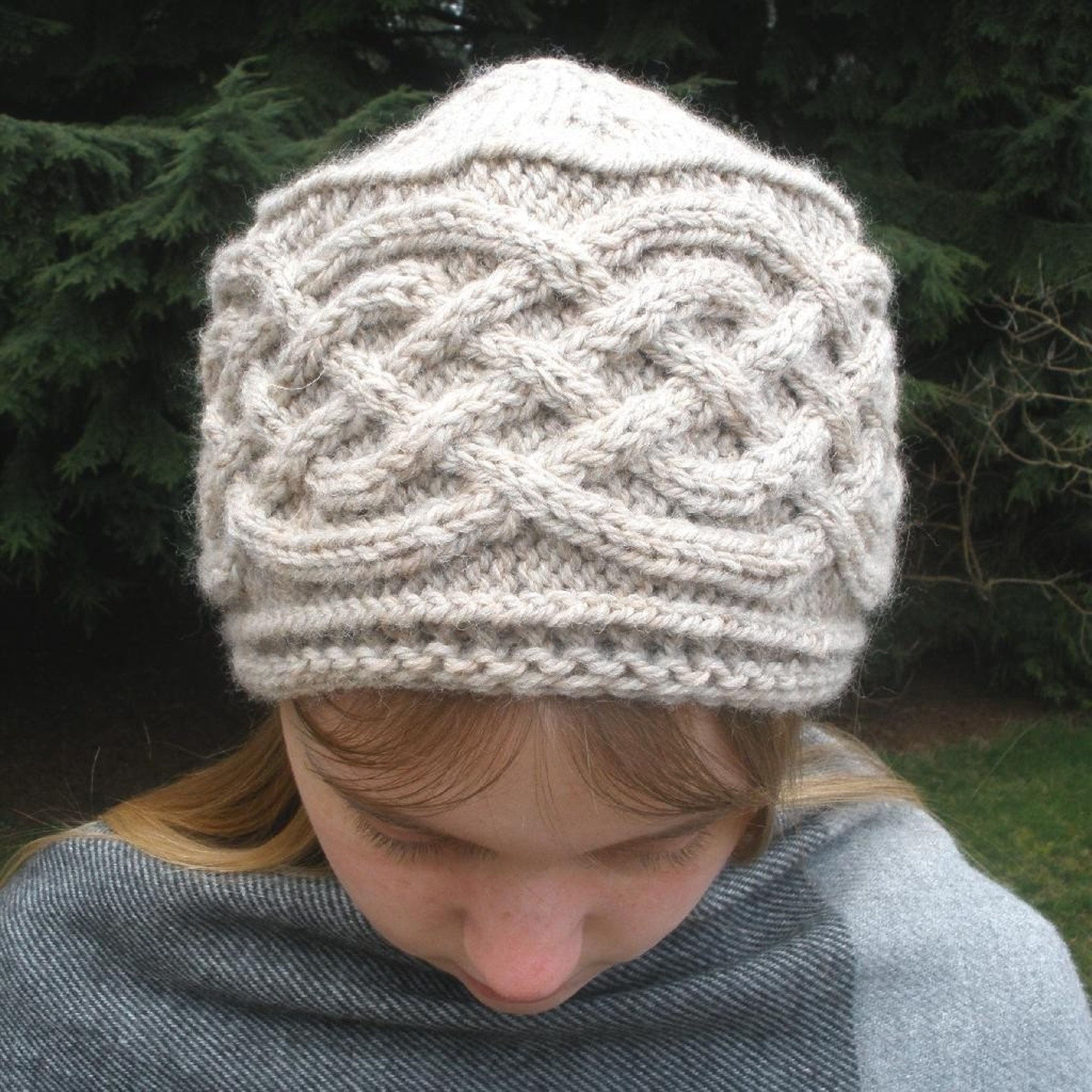 PDF Knitting Pattern-saxon Braid Cabled Cap - Etsy