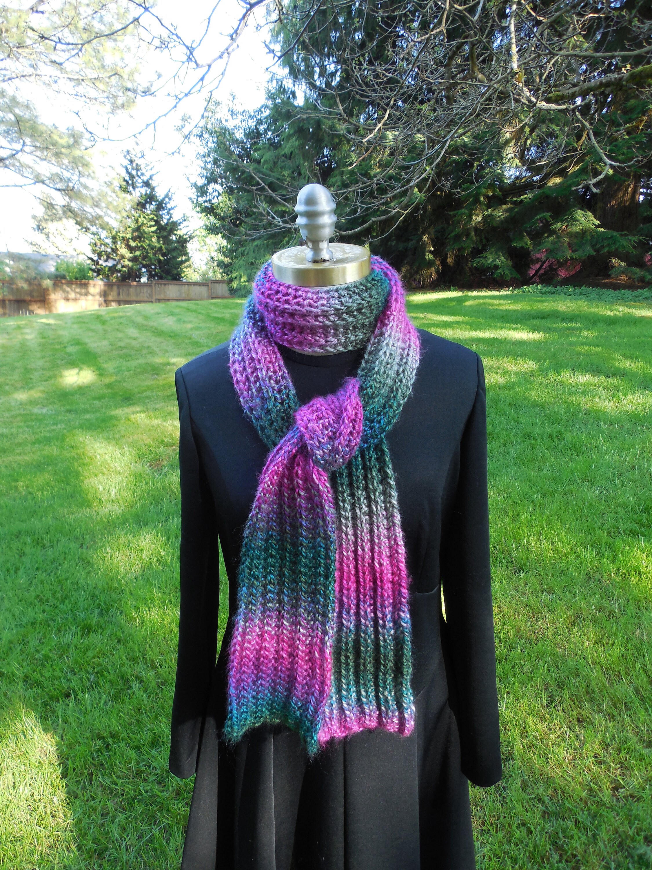 Garter Slip Rib Scarf in Pink, Blue, Teal, and Green Soft Warm Cushy - Etsy
