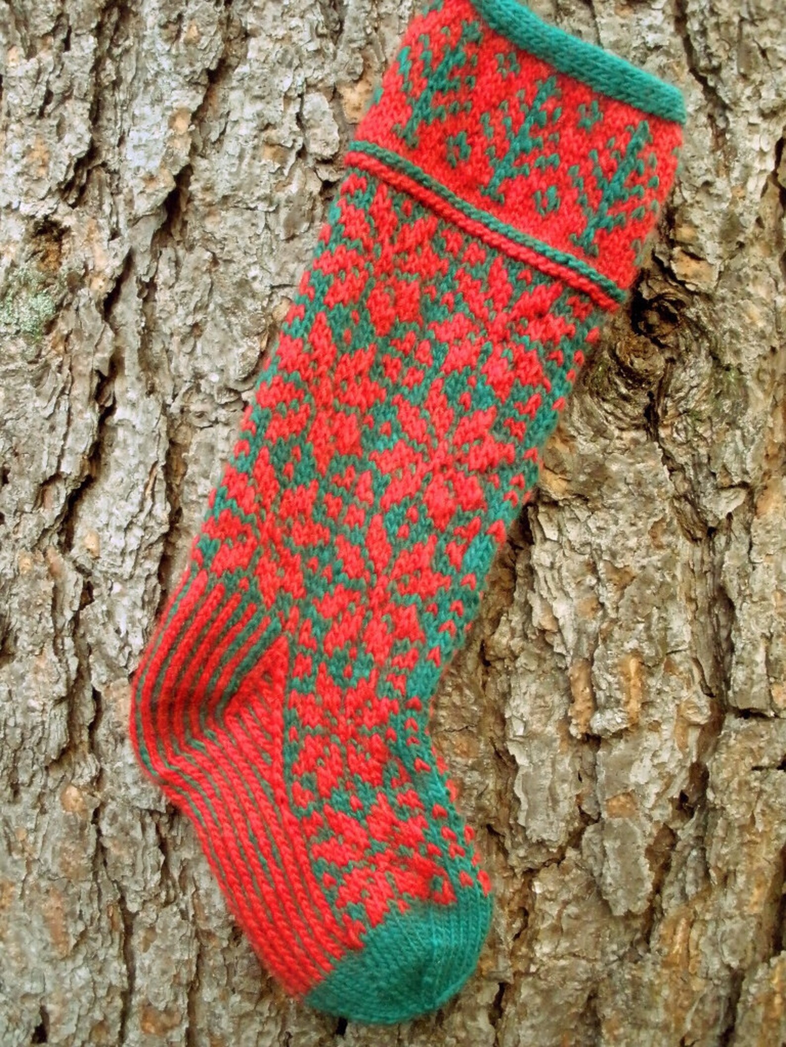 PDF Knitting Pattern Christmas Trees Stocking - Etsy