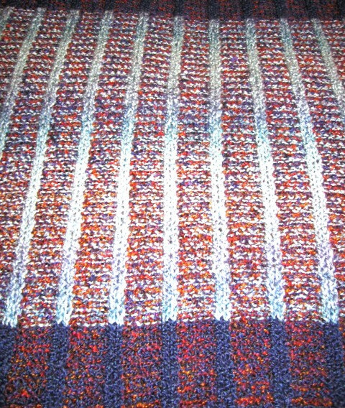 Knitting Pattern-- Reversible Baby Afghan With Double Knit Stripes - Etsy